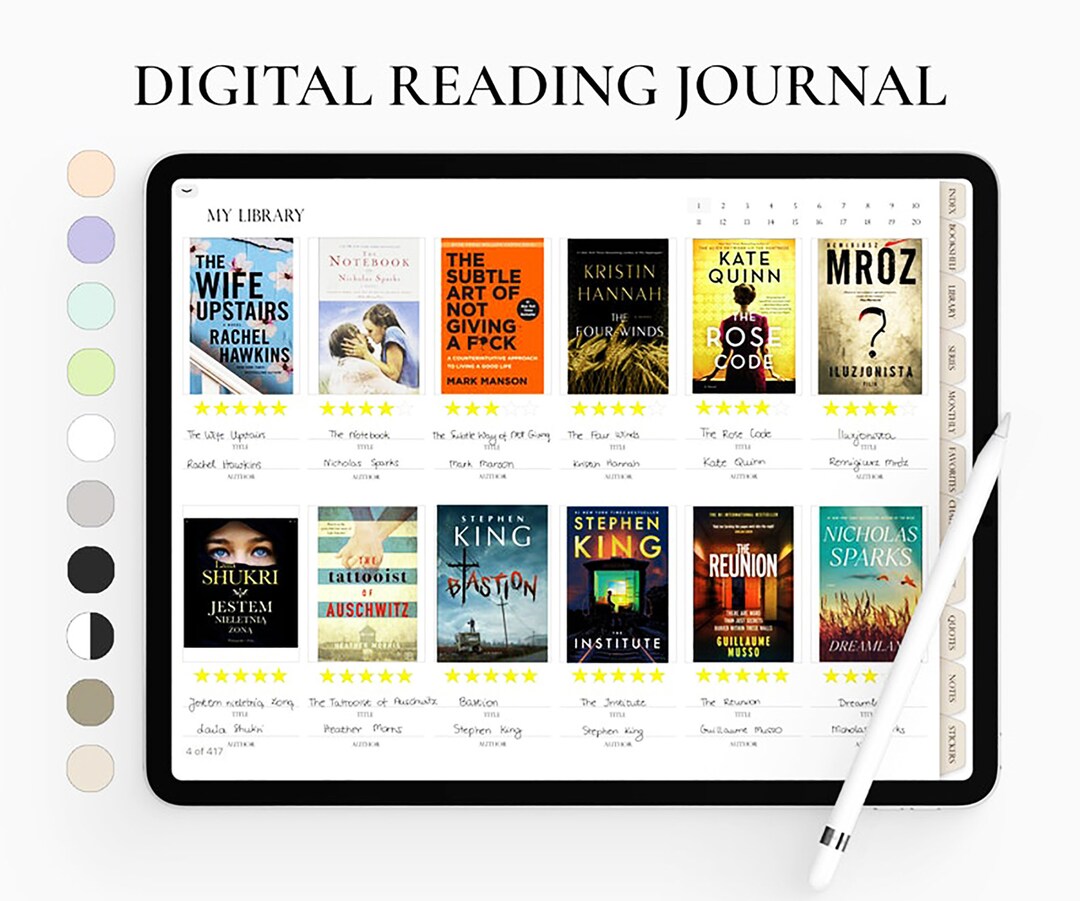 Digital Reading Journal, Digital Reading Planner, Reading Tracker ...