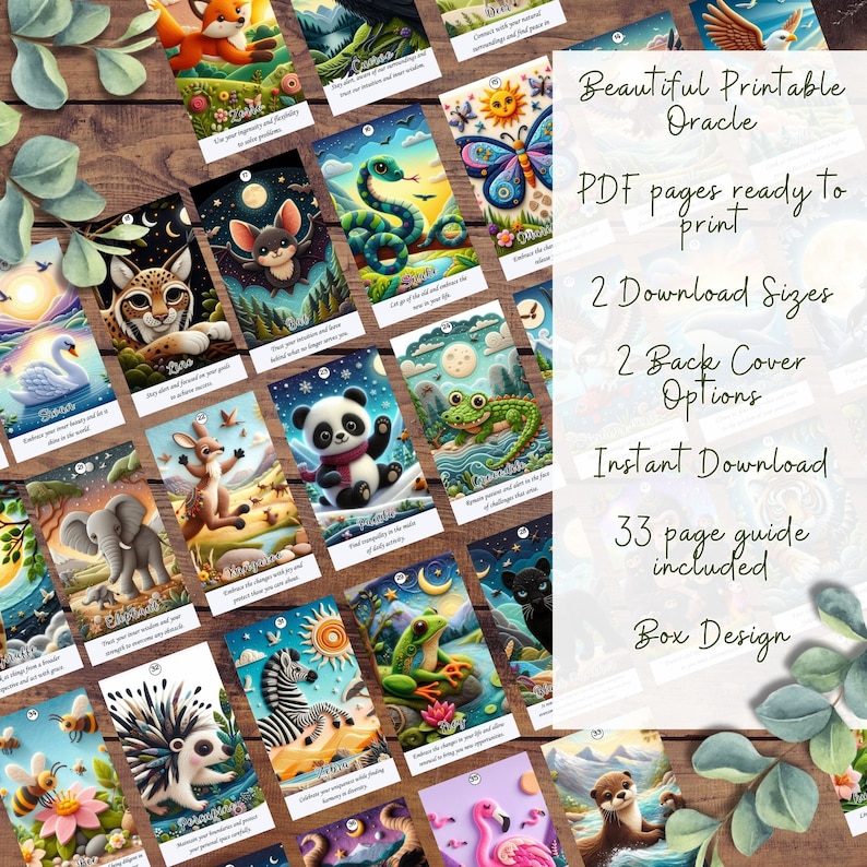 Printable Oracle Cards - Tarot Cards Spirits Animals Voices of the ...