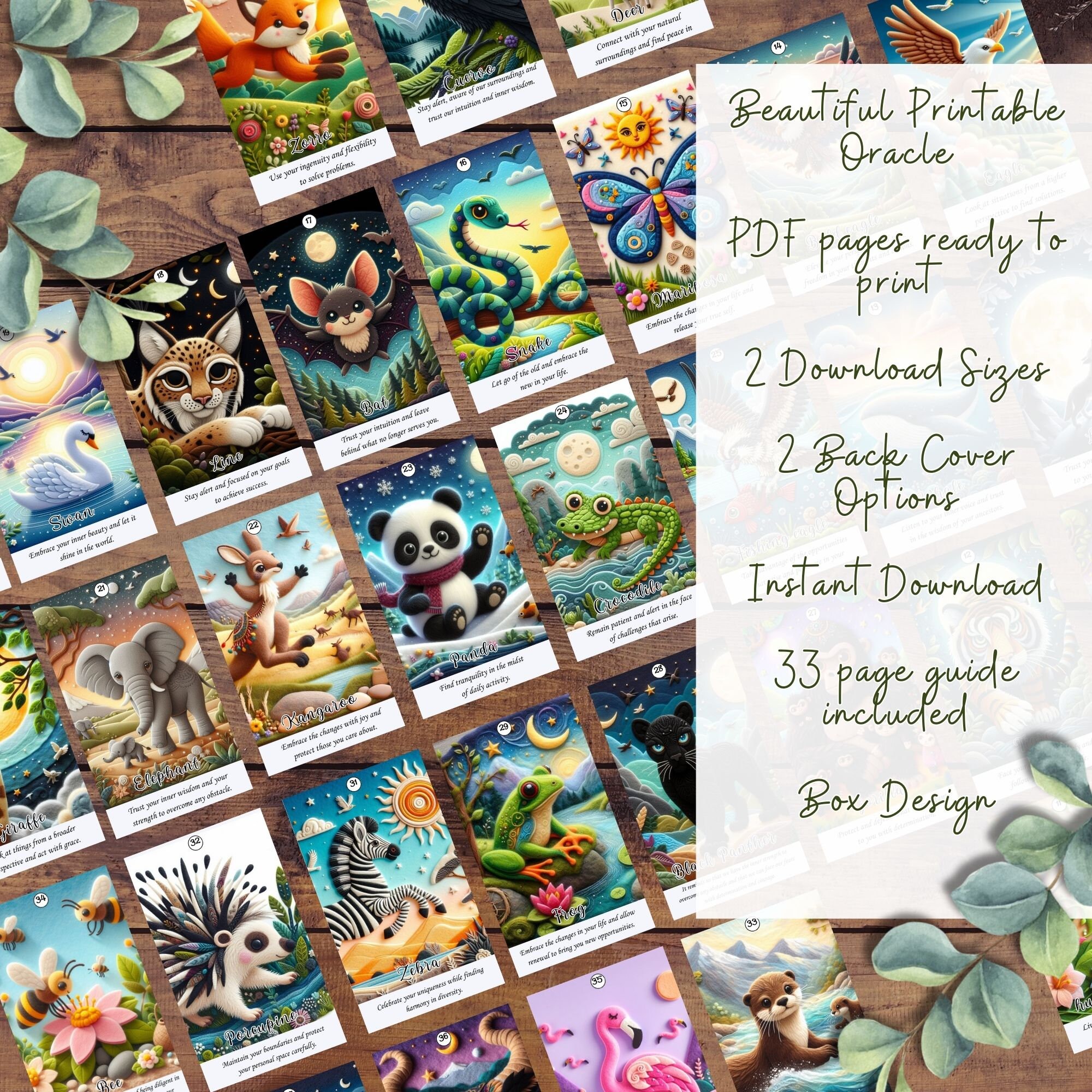 Printable Oracle Cards - Tarot Cards Spirits Animals Voices of the ...