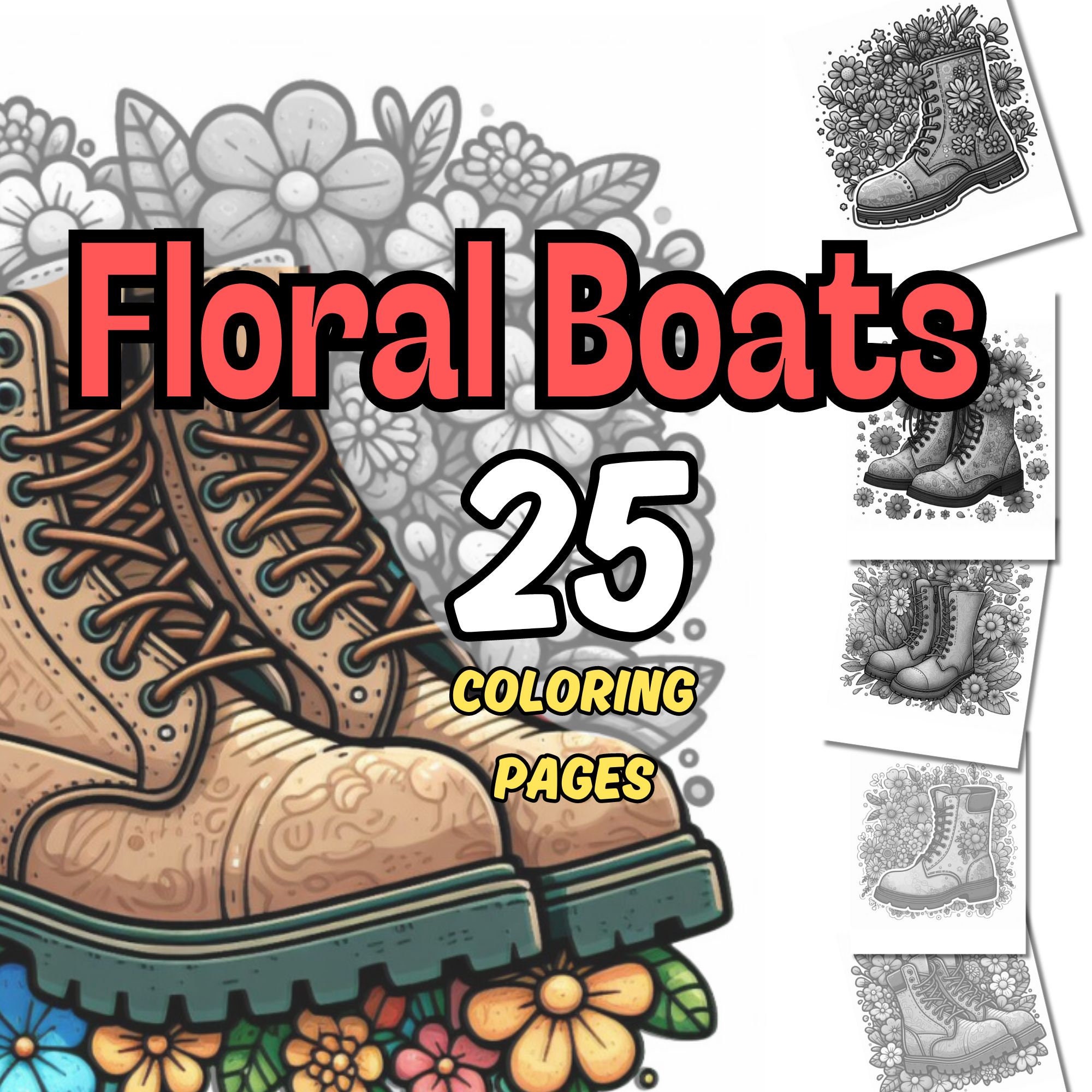 25 Floral Boats Coloring Pages, Printable Coloring Pages for Adults and ...