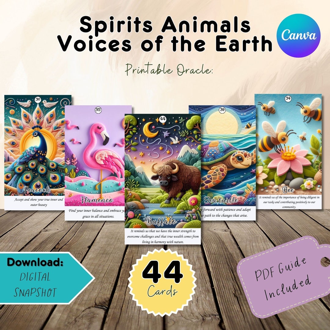 Printable Oracle Cards - Tarot Cards Spirits Animals Voices of the ...