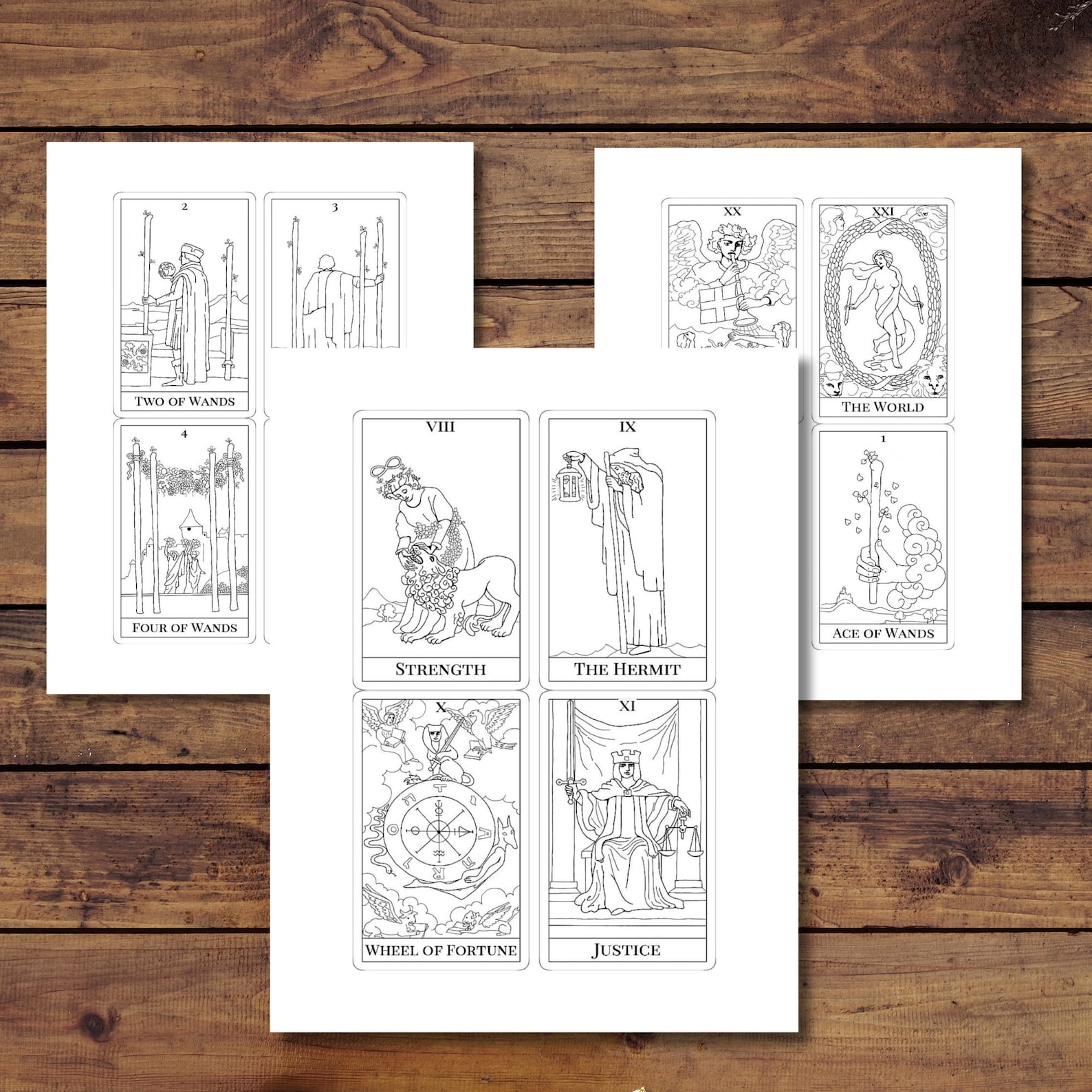 Tarot Coloring Pages: Color Your Own Tarot Cards - Printable Tarot ...