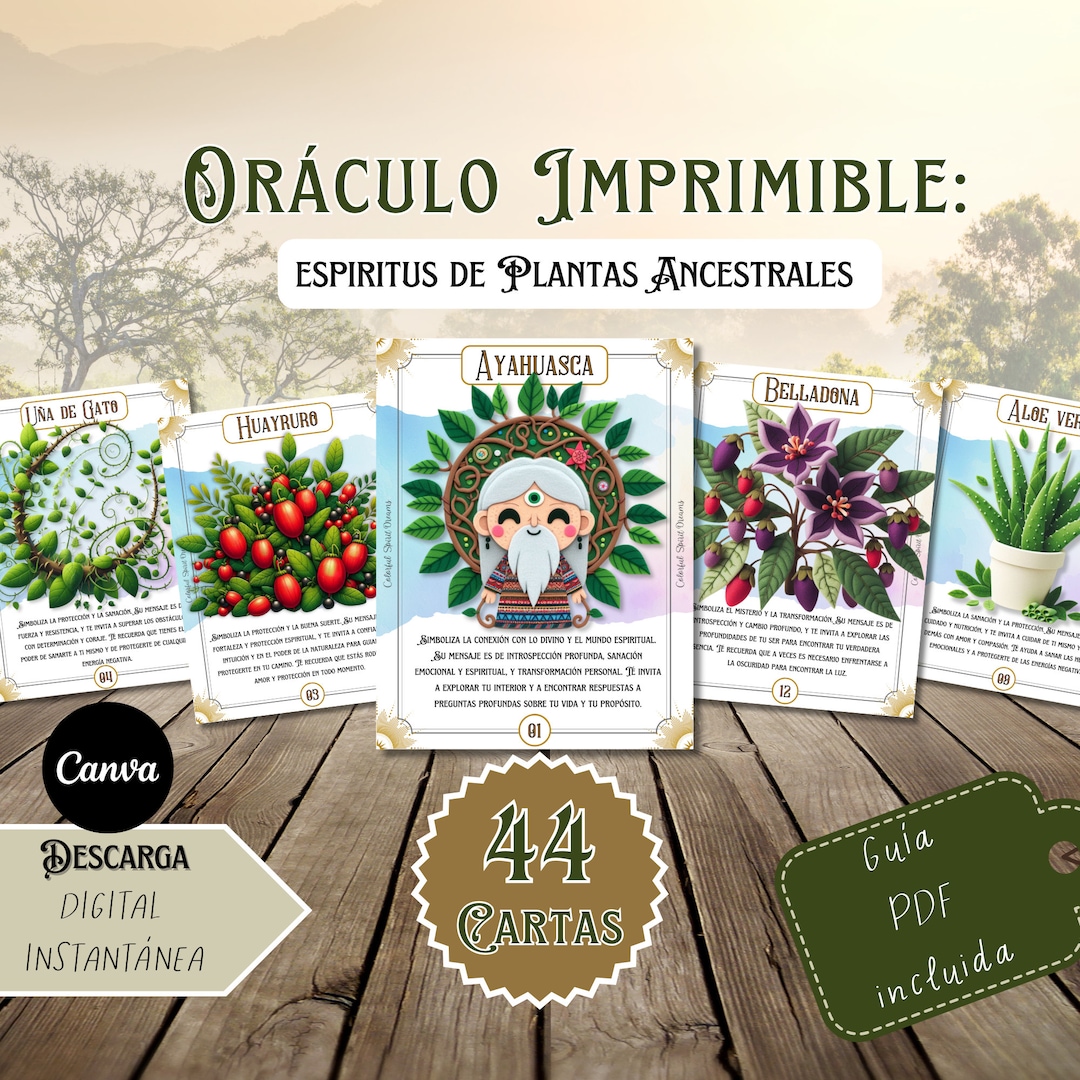 Printable Oracle Cards Green Oracle Cards Ancestral Plant Spirits ...