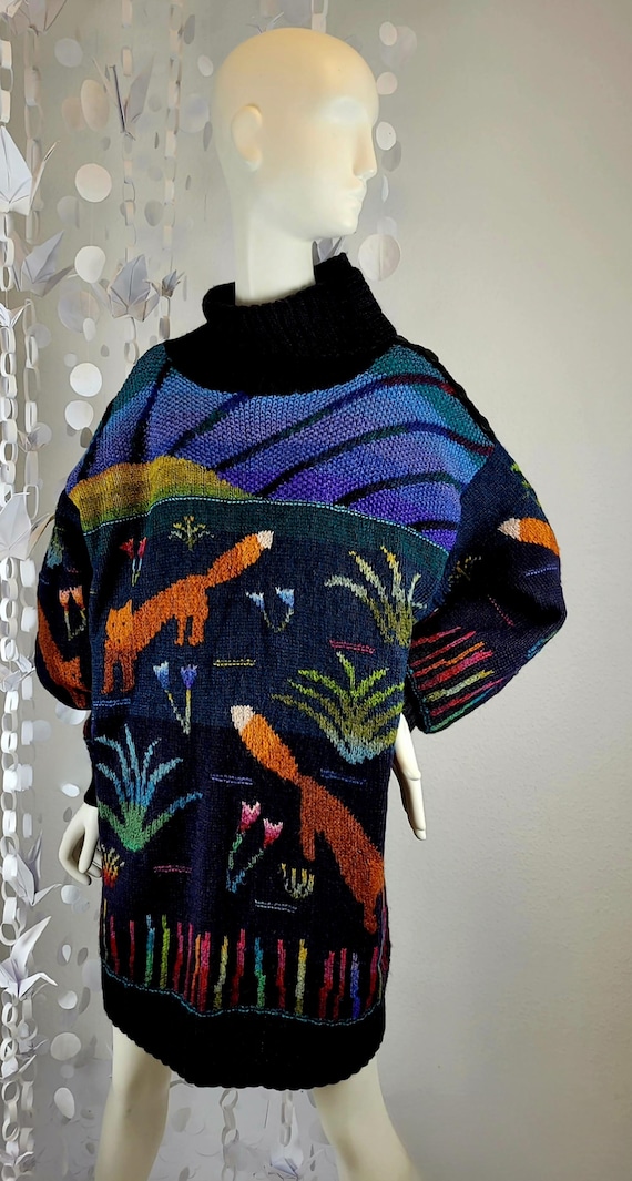 Simply magical pure wool vintage sweater with foxes b… - Gem