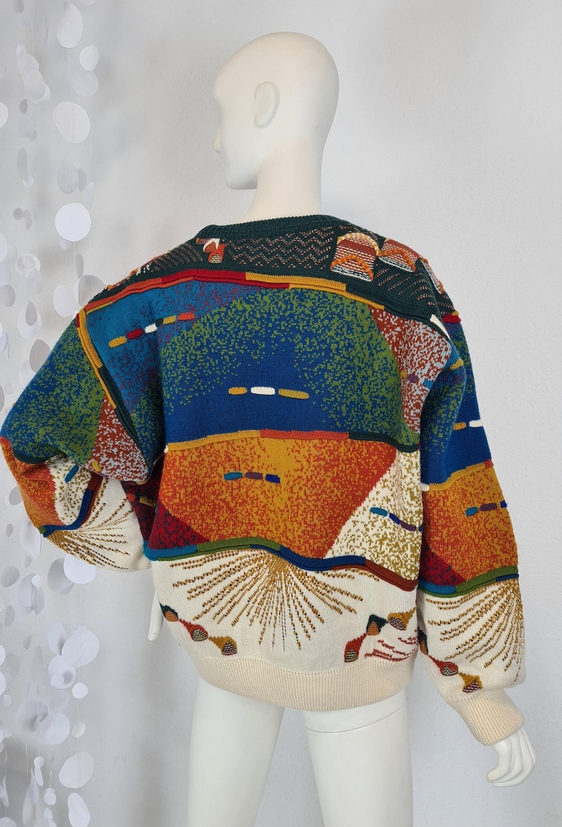 Vintage GECCU Merino Wool Sweater, 90s Abstract Knit, Made in Australia ...