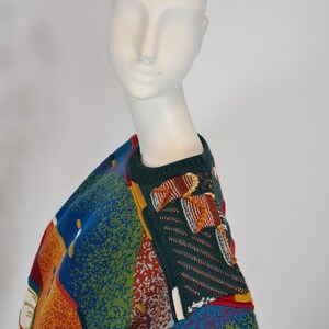 Vintage GECCU Merino Wool Sweater, 90s Abstract Knit, Made in Australia ...