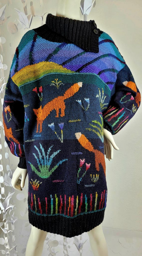 Simply magical pure wool vintage sweater with foxes b… - Gem