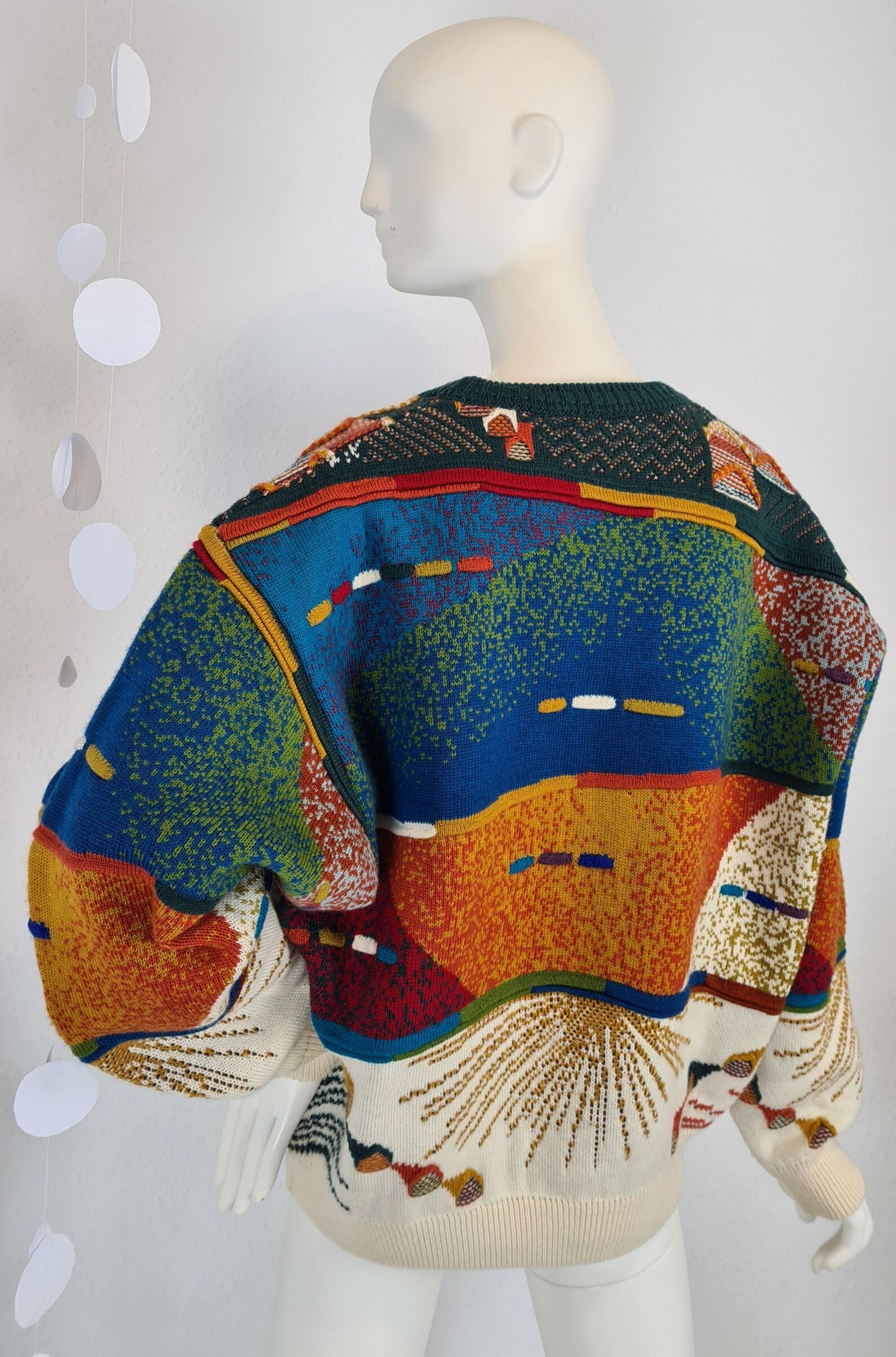 Vintage GECCU Merino Wool Sweater, 90s Abstract Knit, Made in Australia ...