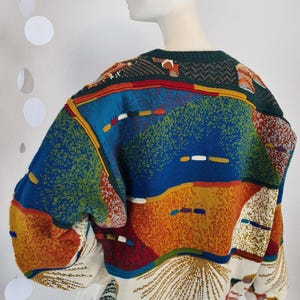 Vintage GECCU Merino Wool Sweater, 90s Abstract Knit, Made in Australia ...