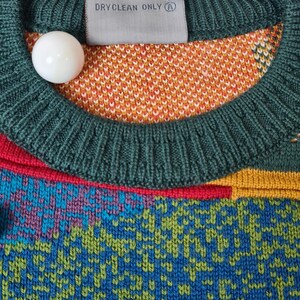 Vintage GECCU Merino Wool Sweater, 90s Abstract Knit, Made in Australia ...