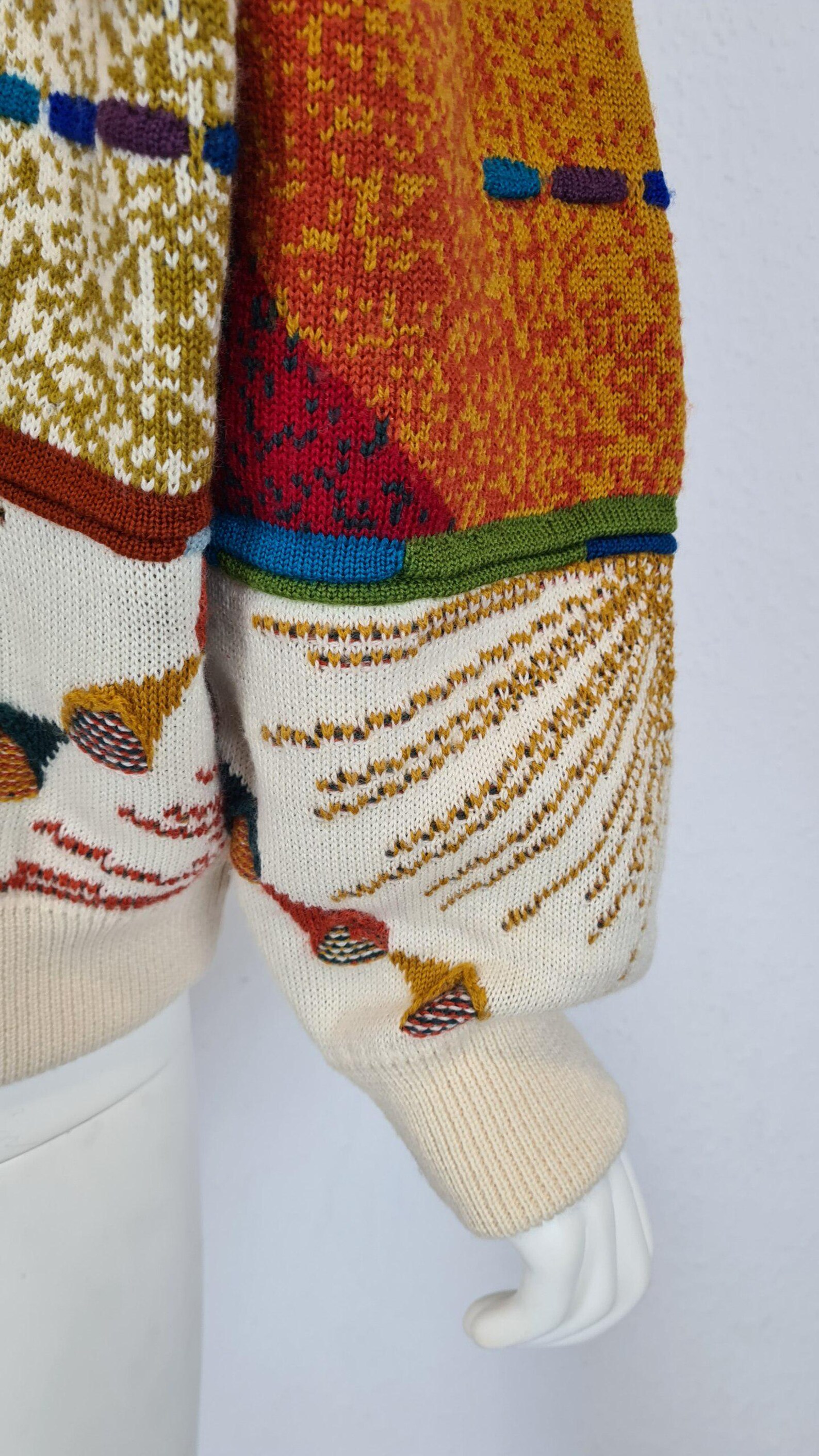 Vintage GECCU Merino Wool Sweater, 90s Abstract Knit, Made in Australia ...