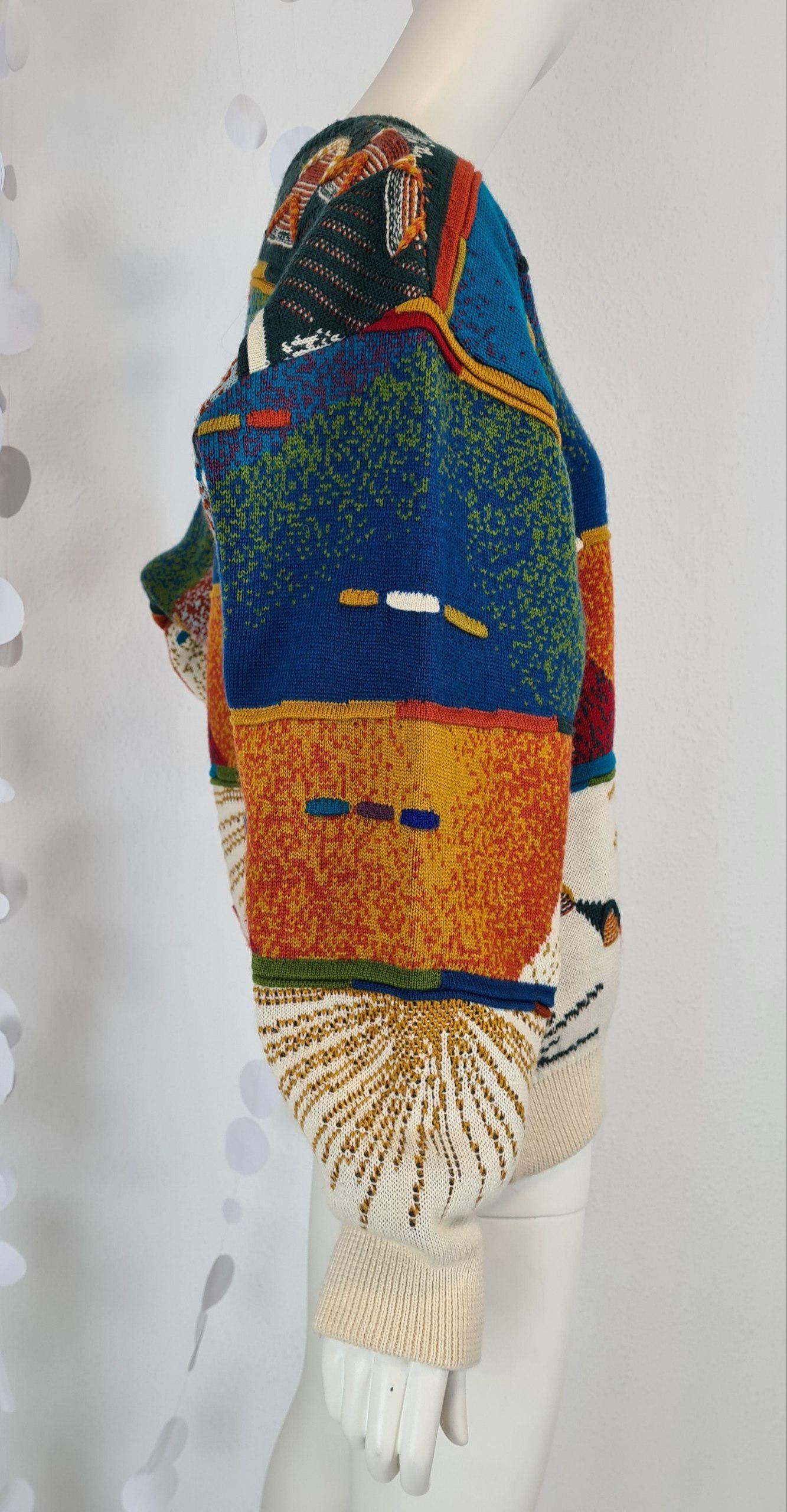 Vintage GECCU Merino Wool Sweater, 90s Abstract Knit, Made in Australia ...