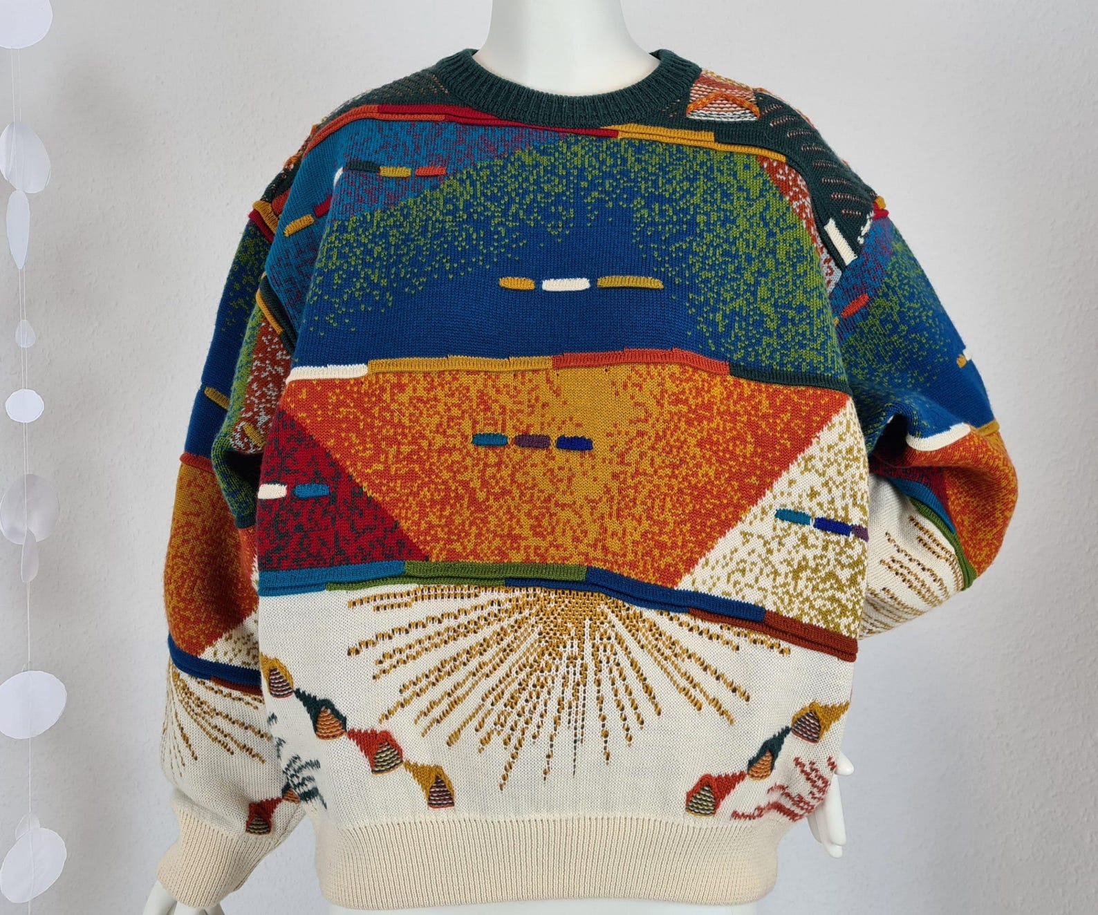Vintage GECCU Merino Wool Sweater, 90s Abstract Knit, Made in Australia ...