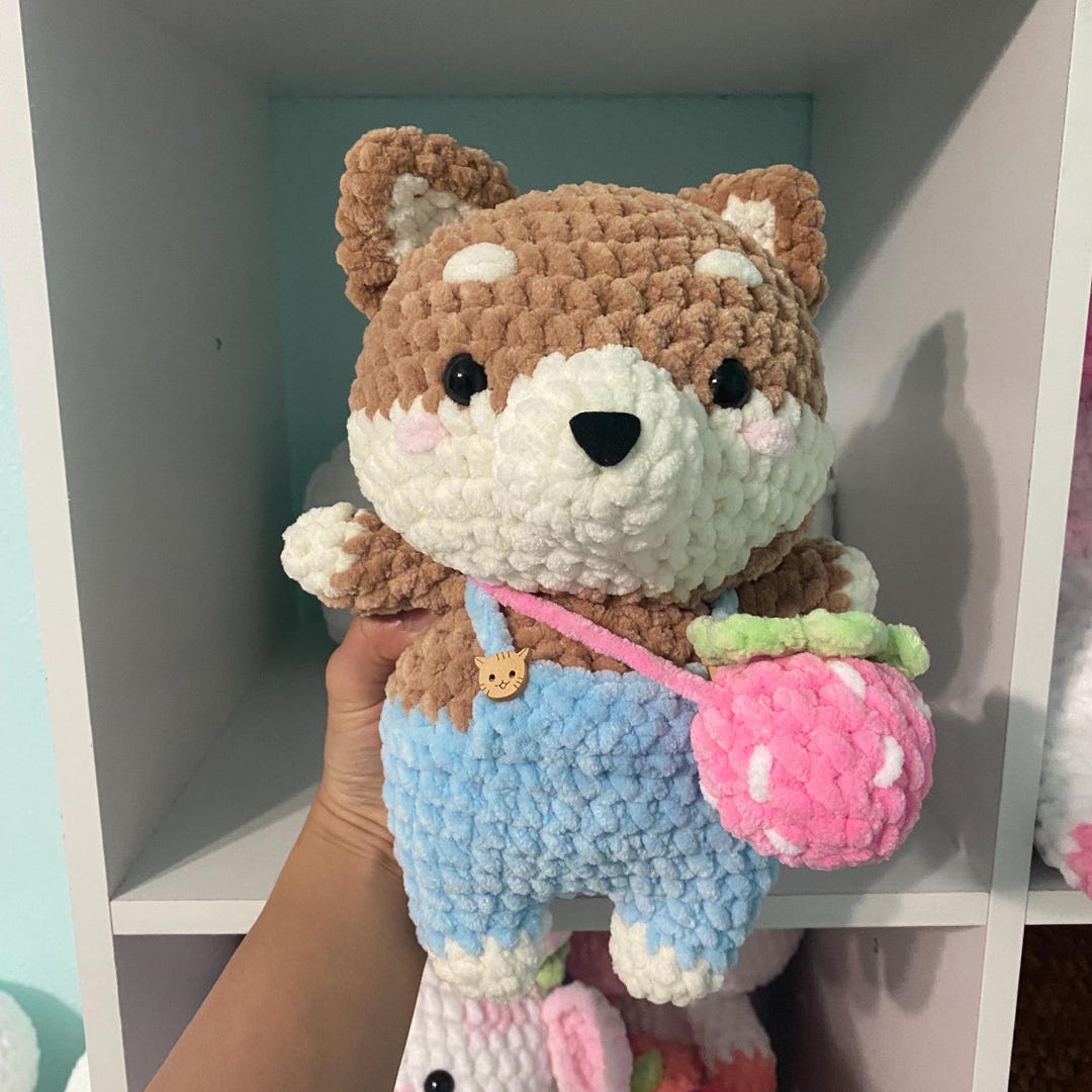 Crochet Dog Plushie | Handmade Polyester Yarn Stuffed Animal - Etsy