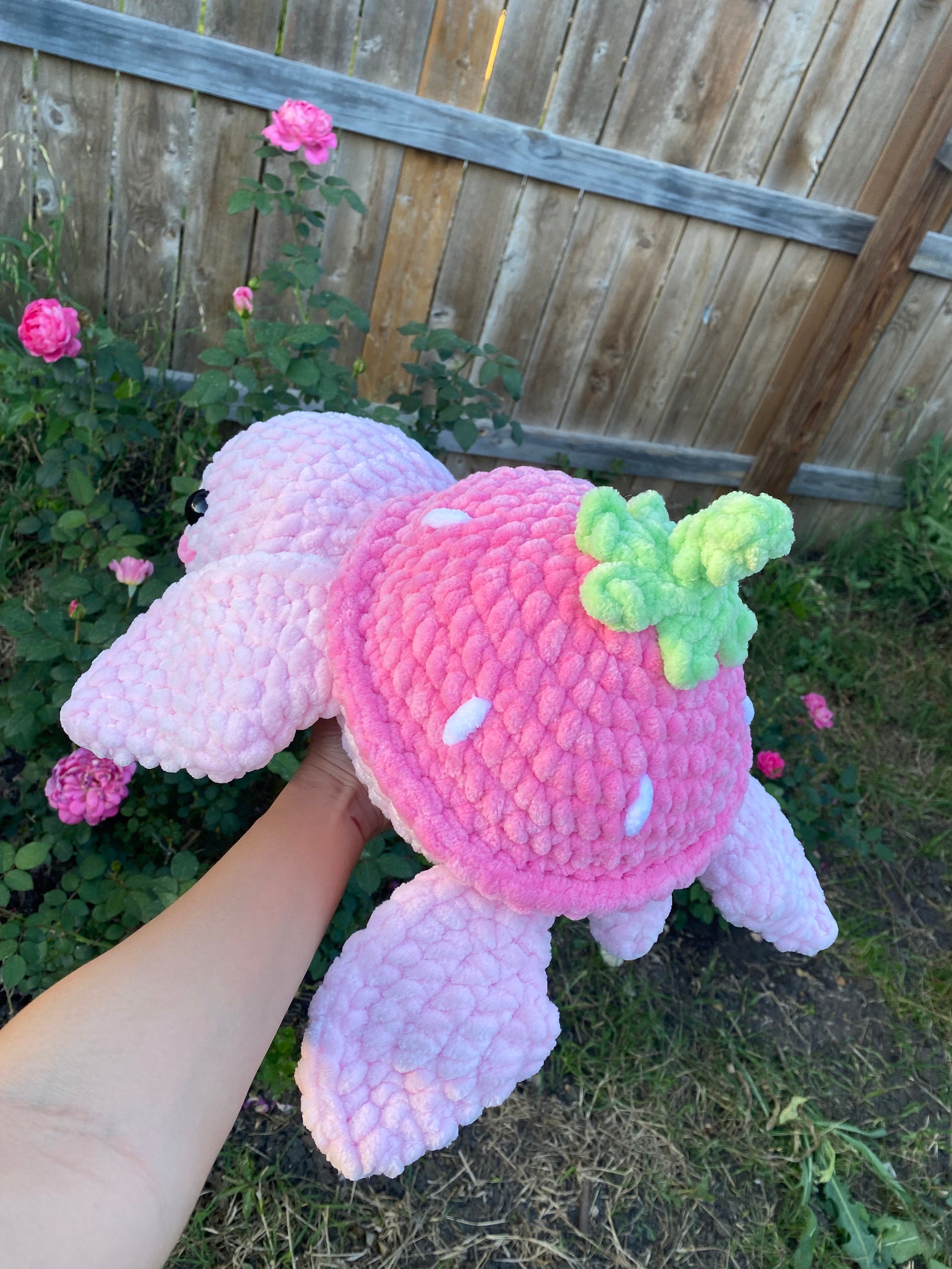 JUMBO Strawberry Turtle Crochet Turtle Crochet Plushie Amigurumi Gifts ...