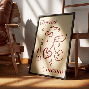 Cherries and Dreams Cherrie Printable Wall Art Sweet Dreams Aesthetic ...