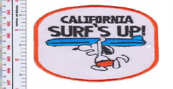 California Snoopy Surf's up Patch - Etsy