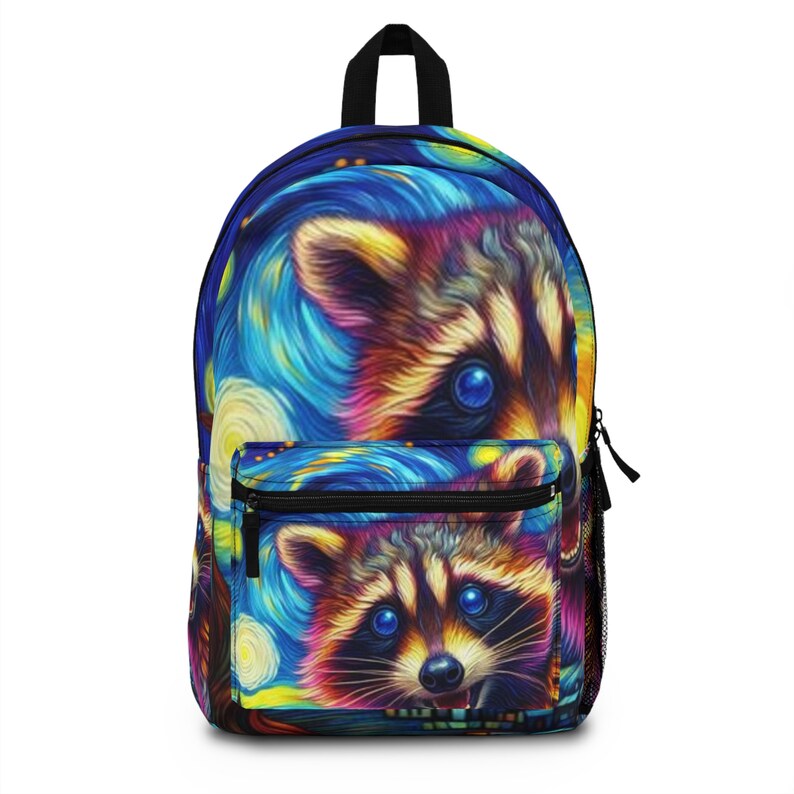 Raccoon on A Starry Night Van Gogh Inspired Backpack - Etsy