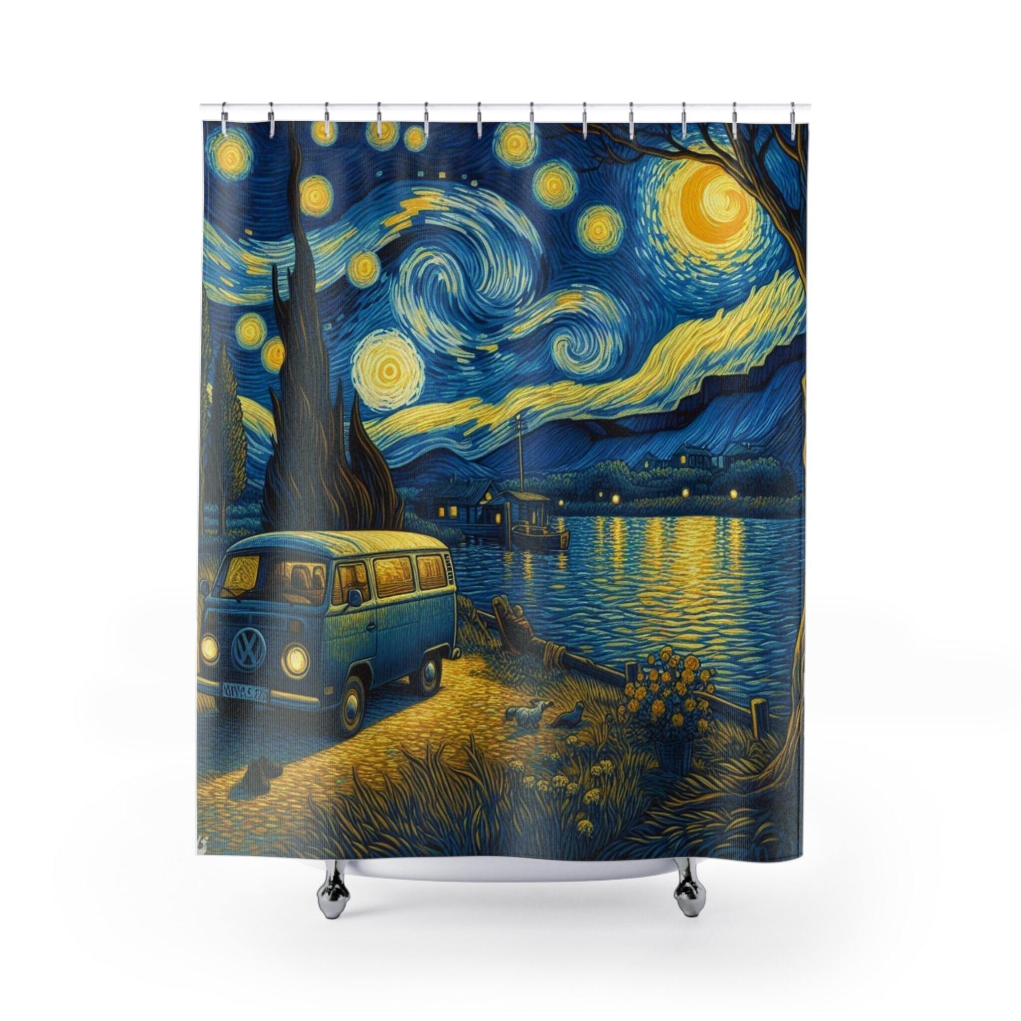 Van Gogh Inspired, VW Van by the River Shower Curtain - Etsy