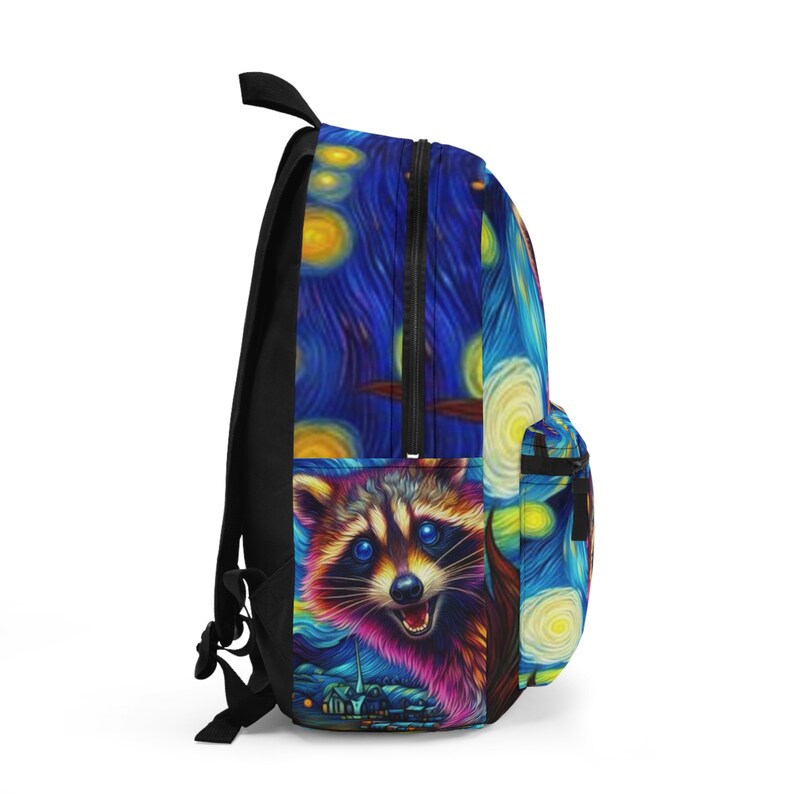 Raccoon on A Starry Night Van Gogh Inspired Backpack - Etsy