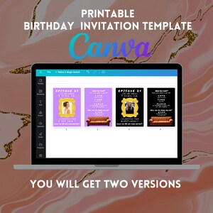 Friends Yellow Frame Birthday Invitation, Friends TV Show Birthday ...