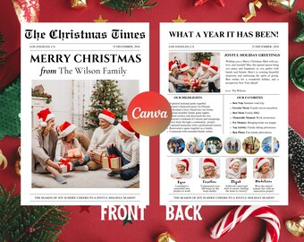 Year in Review Christmas Card Newspaper Template, What A Year Holiday ...
