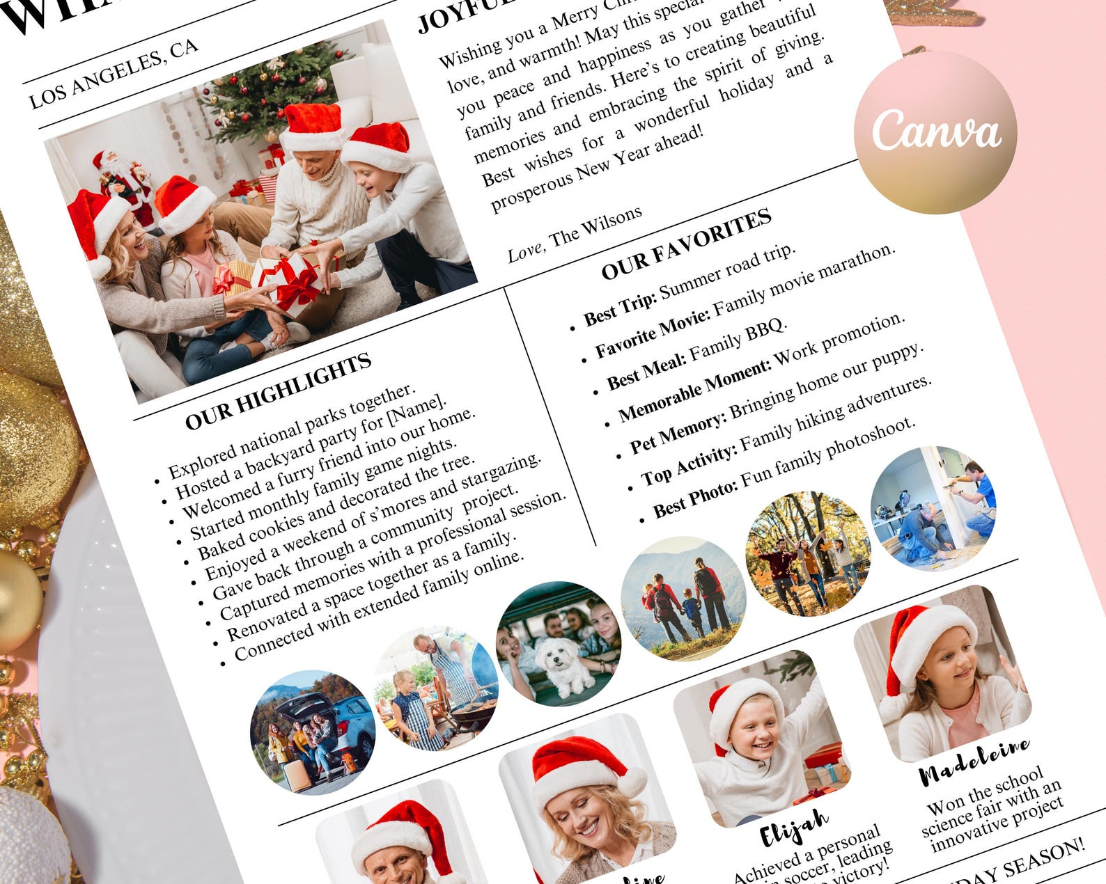Family Newspaper Template Christmas Newsletter Year in Review Christmas ...