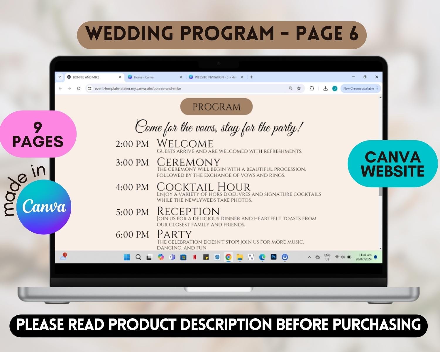 Custom Modern Wedding Invitation Website With RSVP Wedding Reception ...