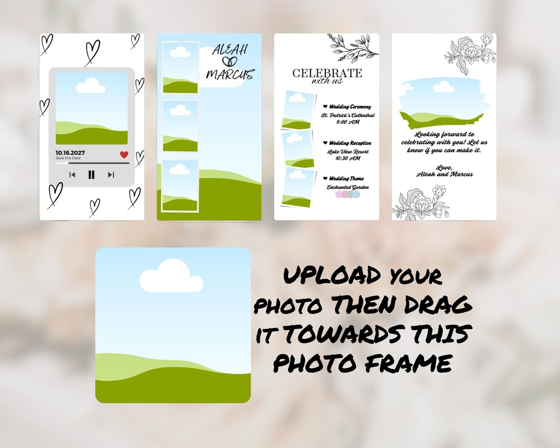 Animated Wedding Invitation Video Template Customizable Canva Invite ...