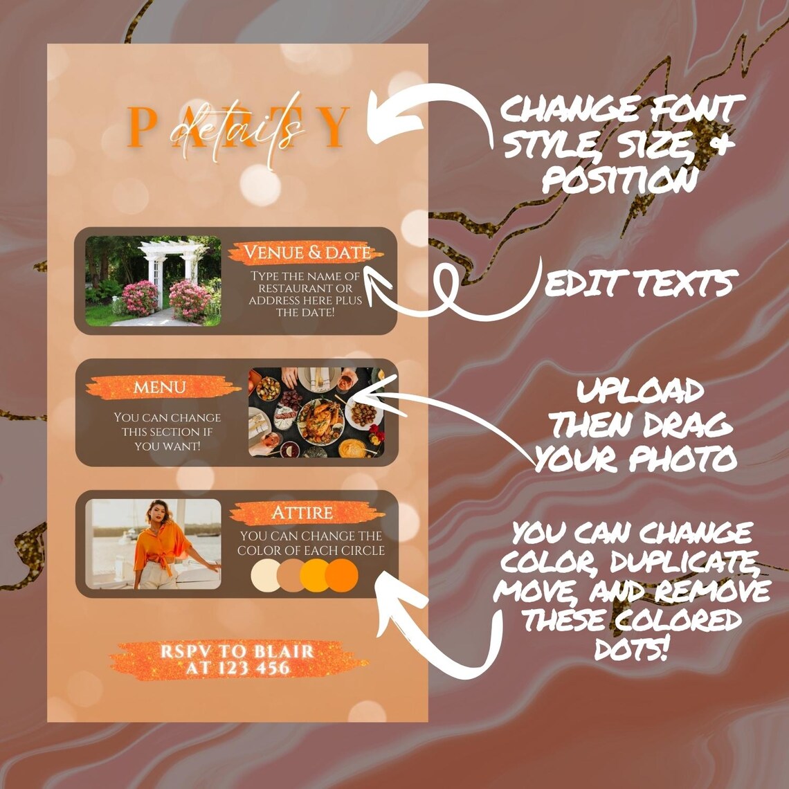 Orange Themed Birthday Invitation Video, Animated Birthday Dinner Party ...