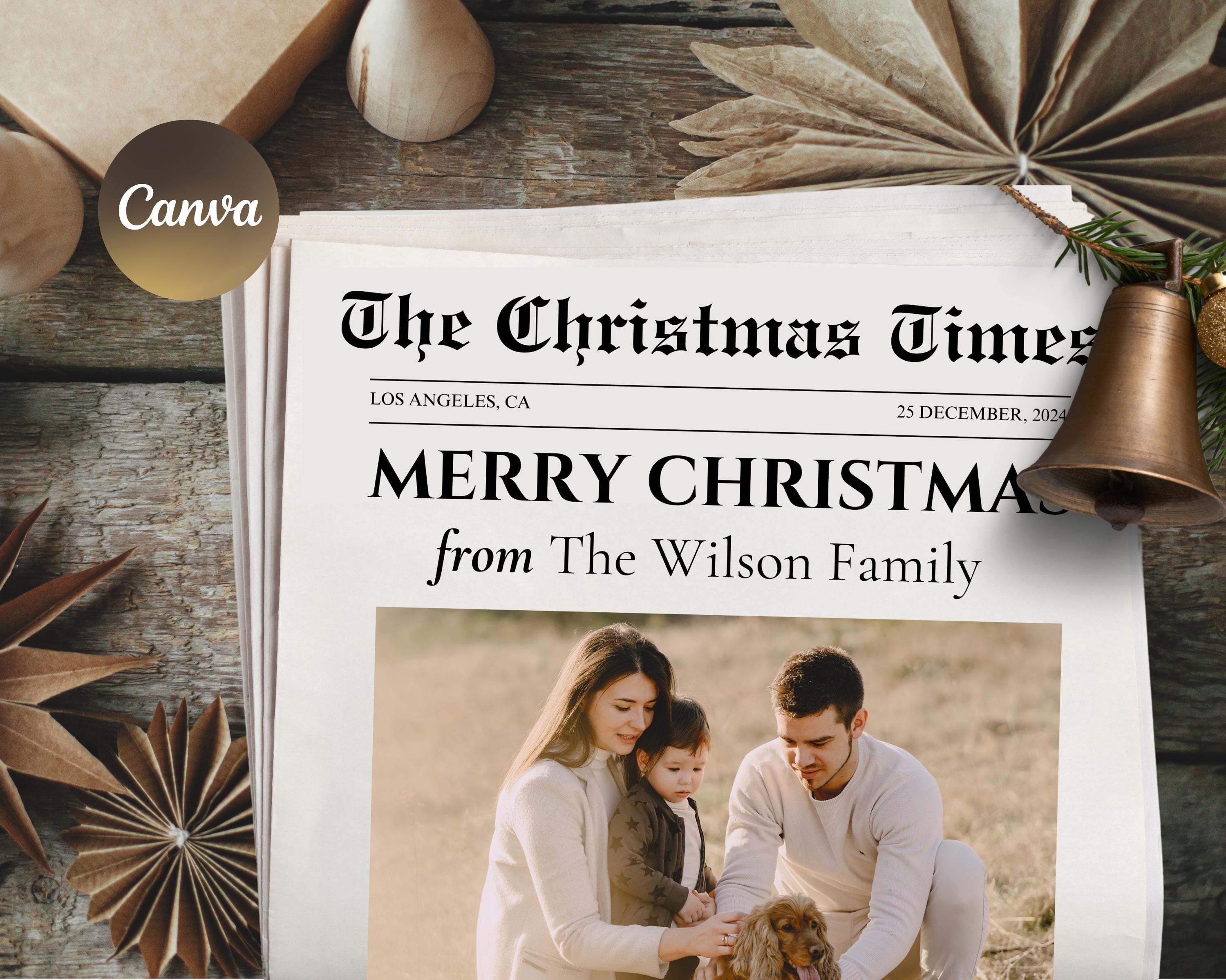 Family Newspaper Template Christmas Newsletter Year in Review Christmas ...