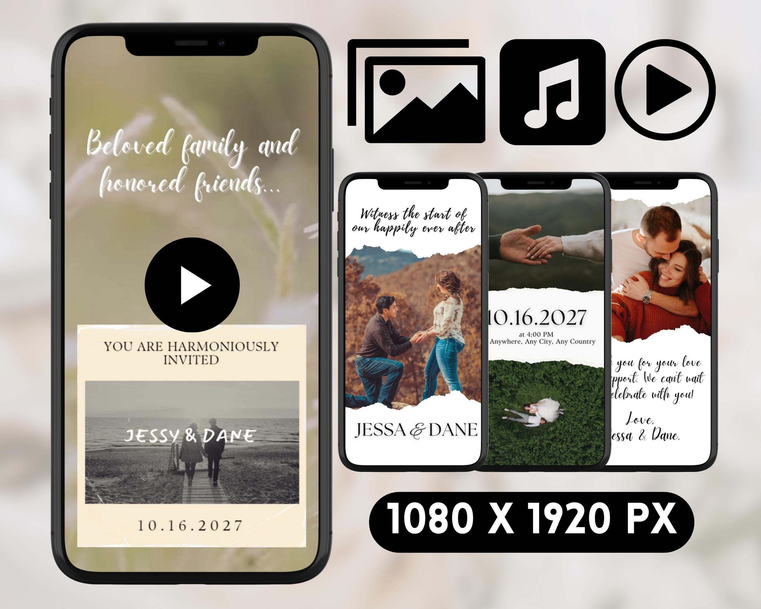 Made to Order Wedding Video Invitation With Music, Custom Video Invite ...