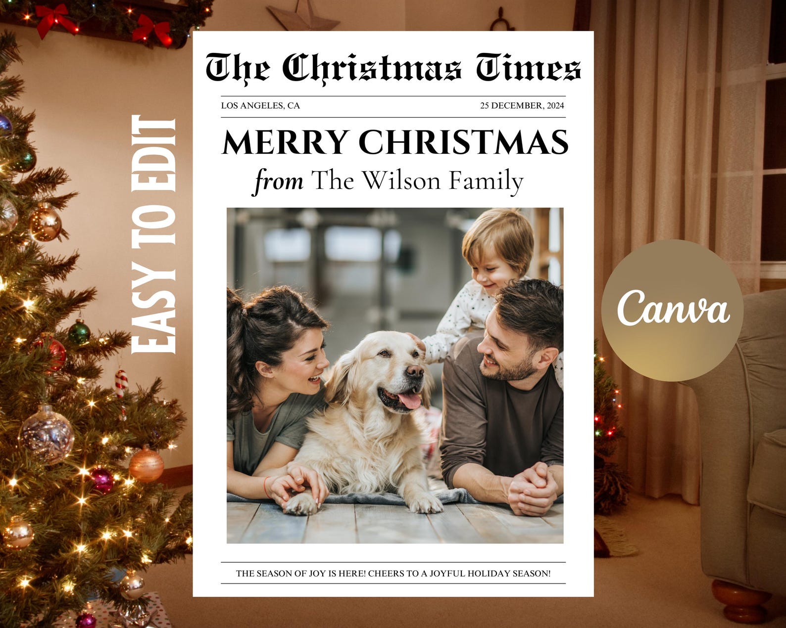 Family Newspaper Template Christmas Newsletter Year in Review Christmas ...