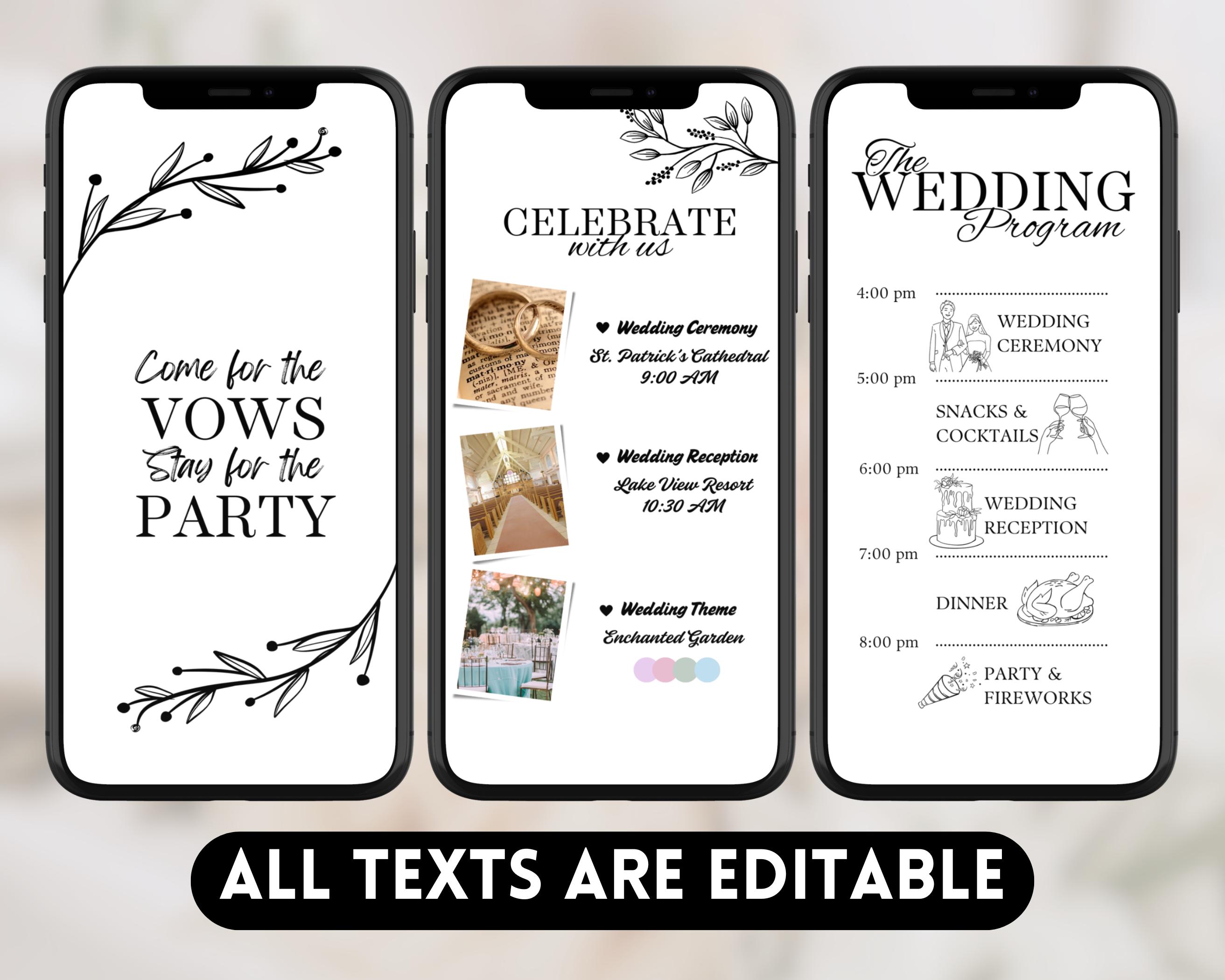 Animated Wedding Invitation Video Template Customizable Canva Invite ...