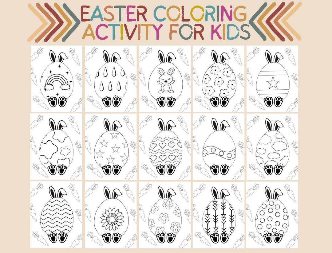 Easter Spring Coloring Pages, Easter Egg Bunny Coloring Pages, Easter ...