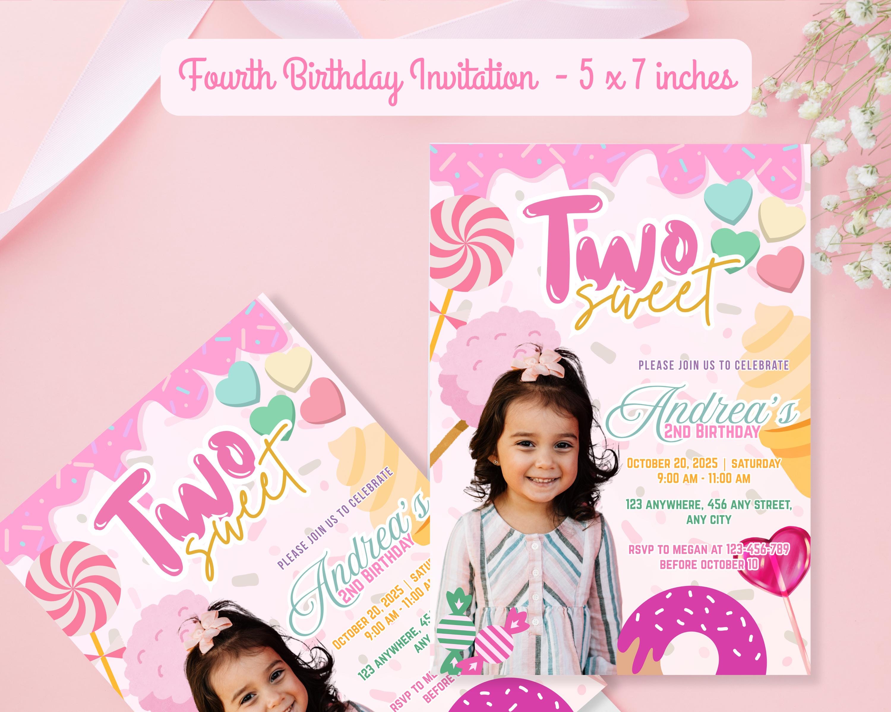 Two Sweet Birthday Invitation Template Two Sweet Invitation, 2nd ...