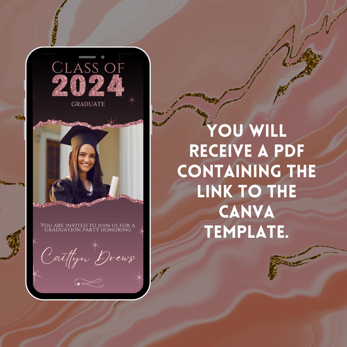 Animated Digital Graduation Invitation, Digital Invitation, 2024 ...