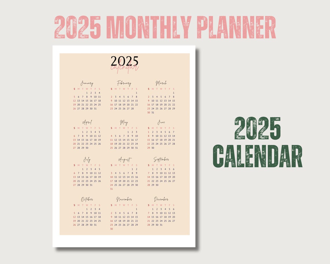 2025 Hyperlinked Monthly Planner With Vision Board and Calendar, Self ...