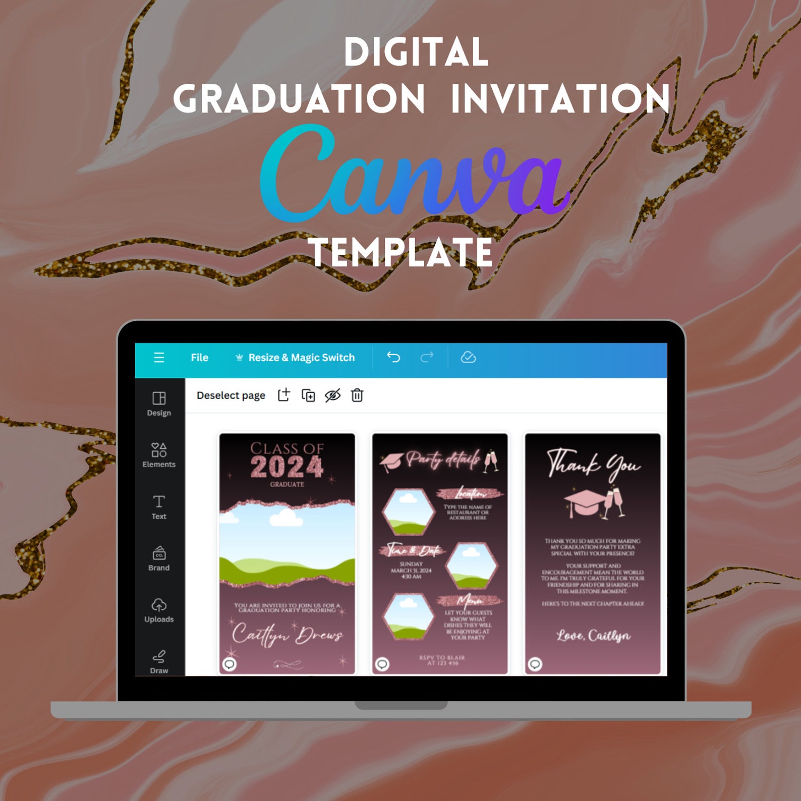 Animated Digital Graduation Invitation, Digital Invitation, 2024 ...