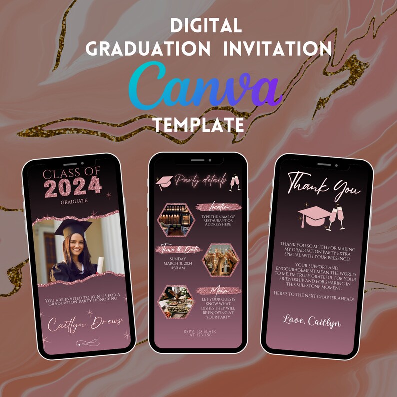 Animated Digital Graduation Invitation, Digital Invitation, 2024 ...