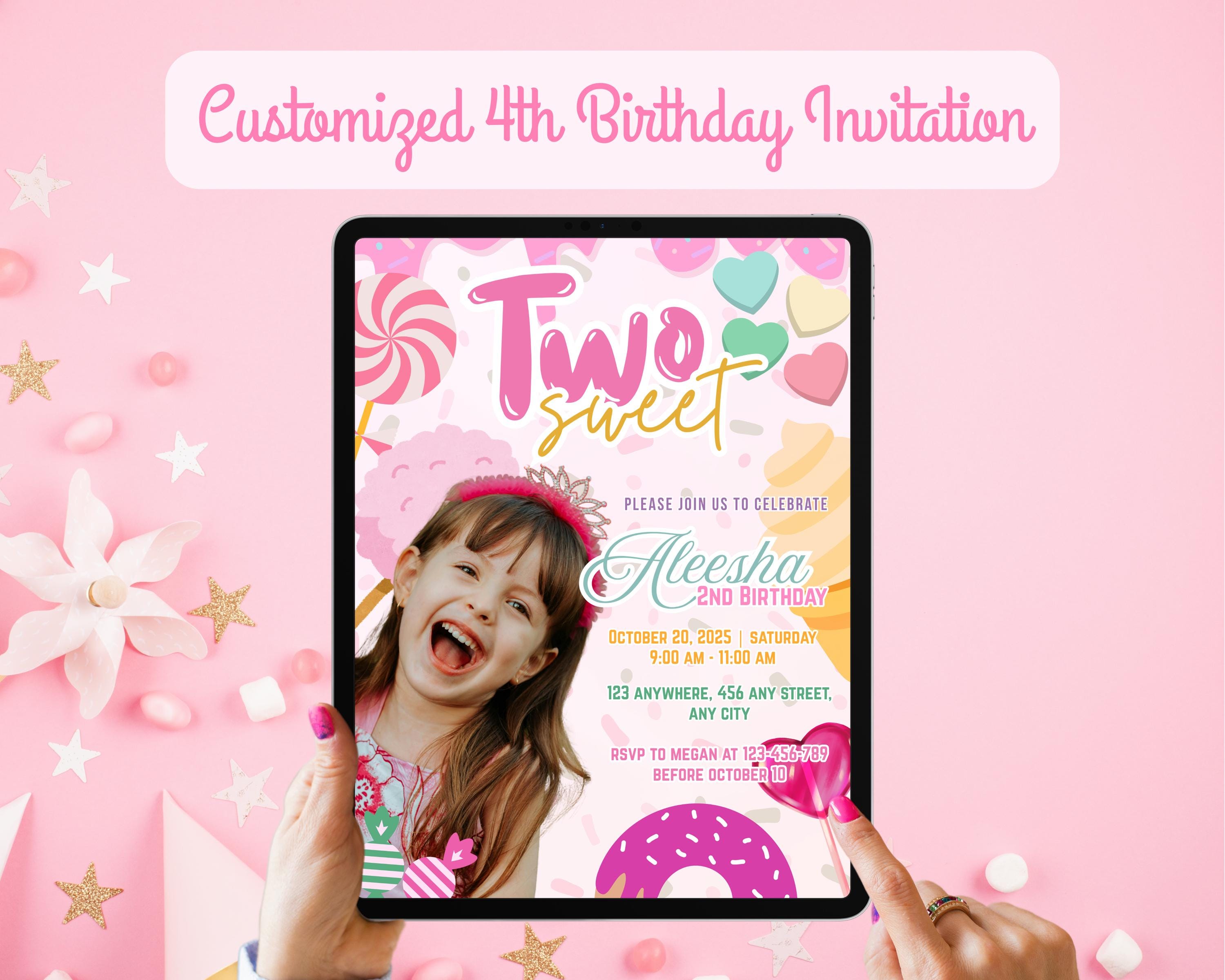 Two Sweet Birthday Invitation Template Two Sweet Invitation, 2nd ...