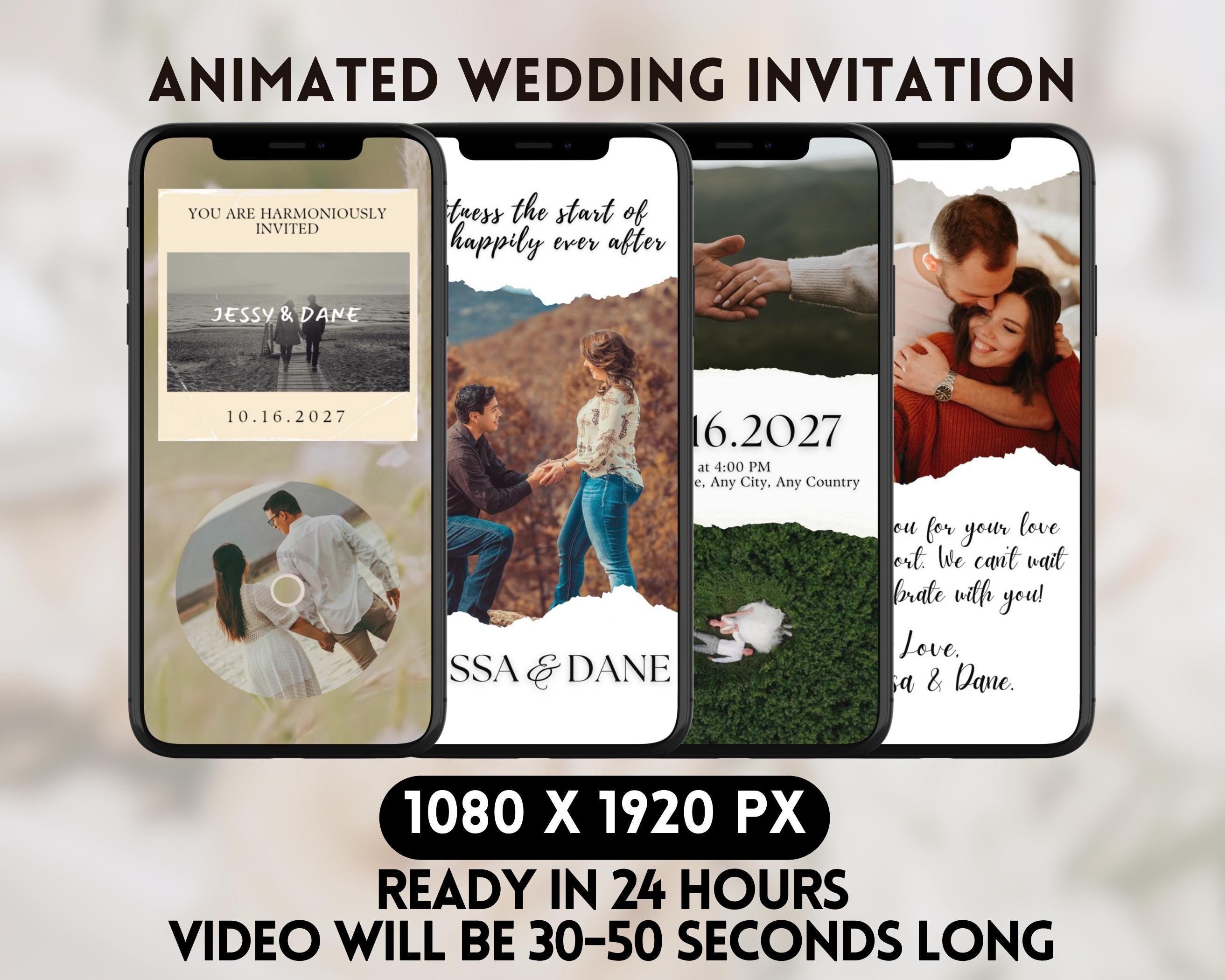 Made to Order Wedding Video Invitation With Music, Custom Video Invite ...