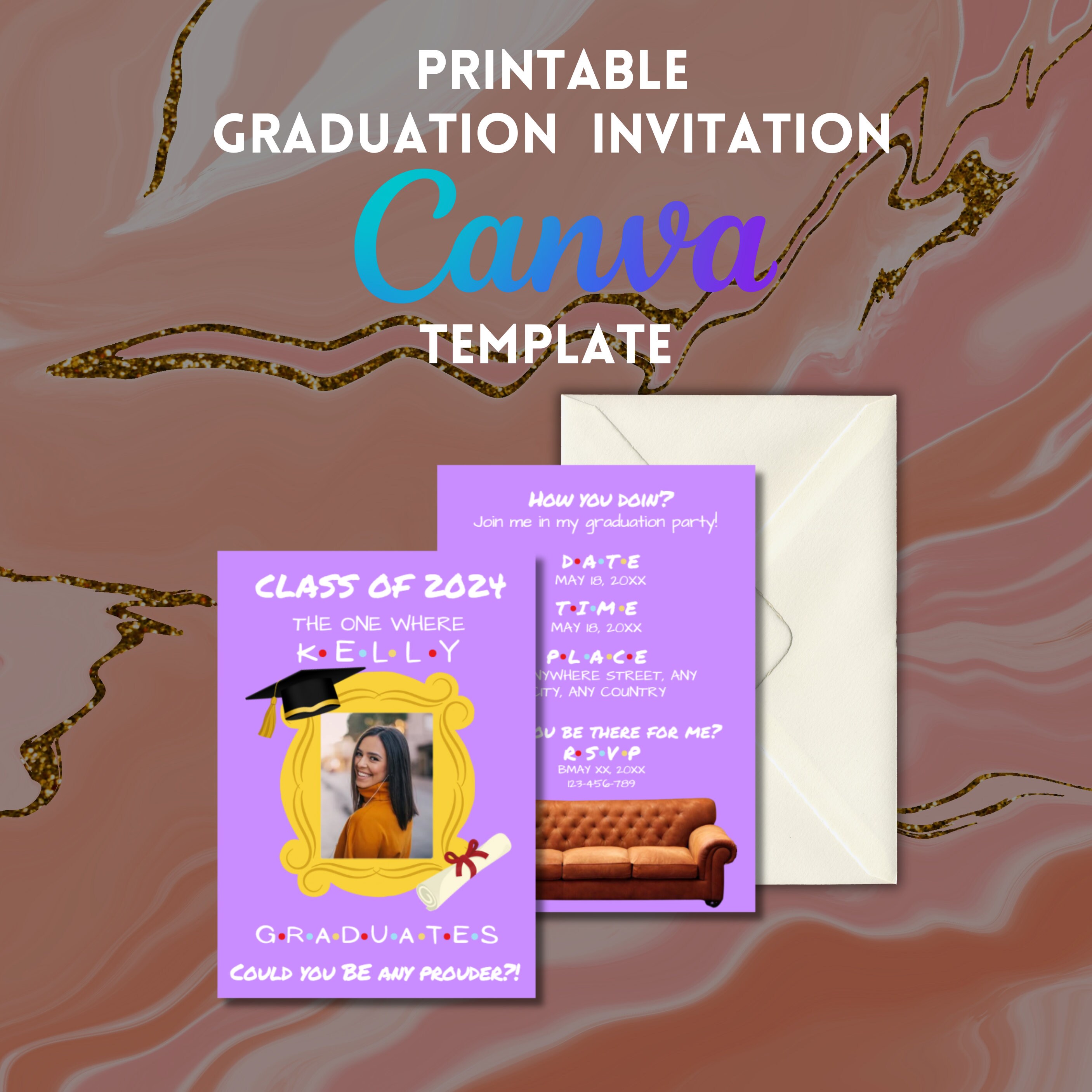Friends Yellow Frame Graduation Invitation, Digital Invitation, 2026 ...