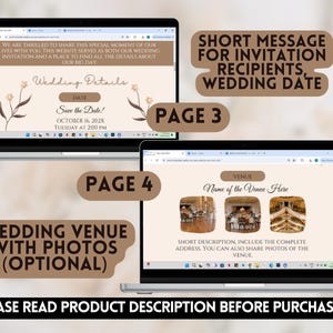 Custom Modern Wedding Invitation Website With RSVP Wedding Reception ...