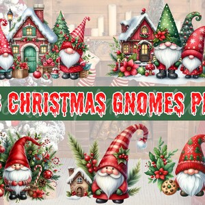 Watercolor Christmas Gnome Clipart Bundle, Christmas Clipart PNG, Snow ...
