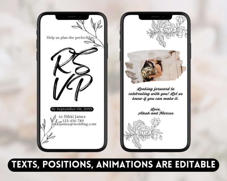 Animated Wedding Invitation Video Template Customizable Canva Invite ...