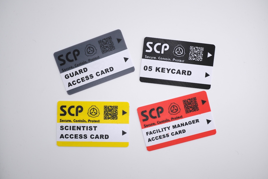 SCP Access Secure Cards Containment Breach Secret Laboratory ID Card ...