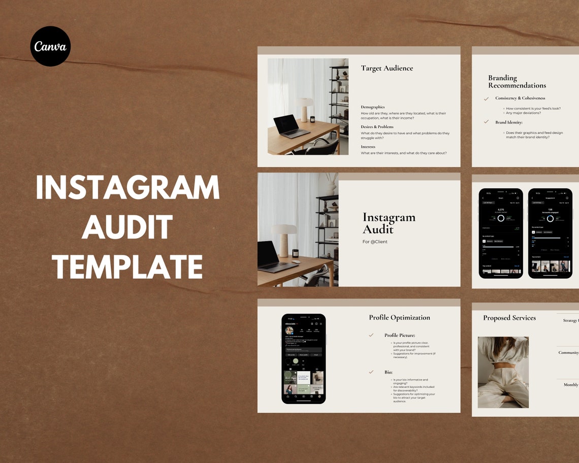 Editable Instagram Audit Template for Social Media Managers - Aesthetic ...