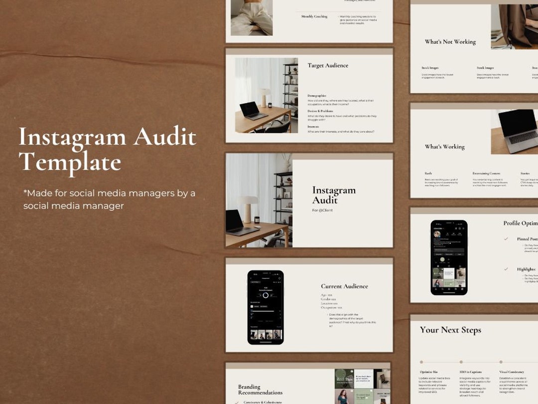 Editable Instagram Audit Template for Social Media Managers Aesthetic ...