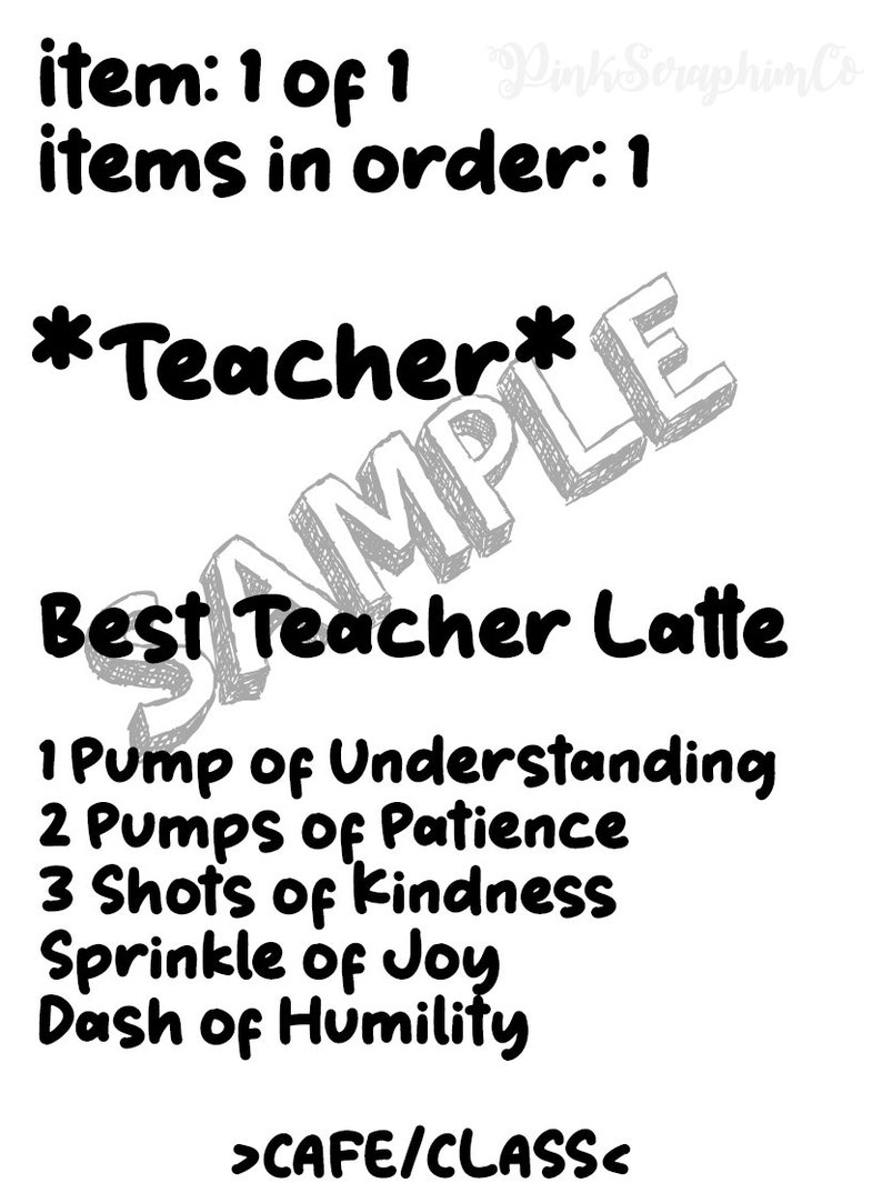 Custom Teacher Starbucks Drink Sticker | Personalized Sticker | Water ...